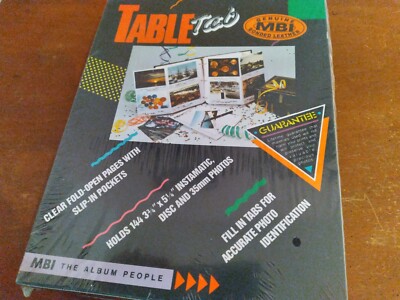 MBI TABLE TAB GENUINE BONDED LEATHER 3-RING PHOTO ALBUM, HOLDS 144 ...