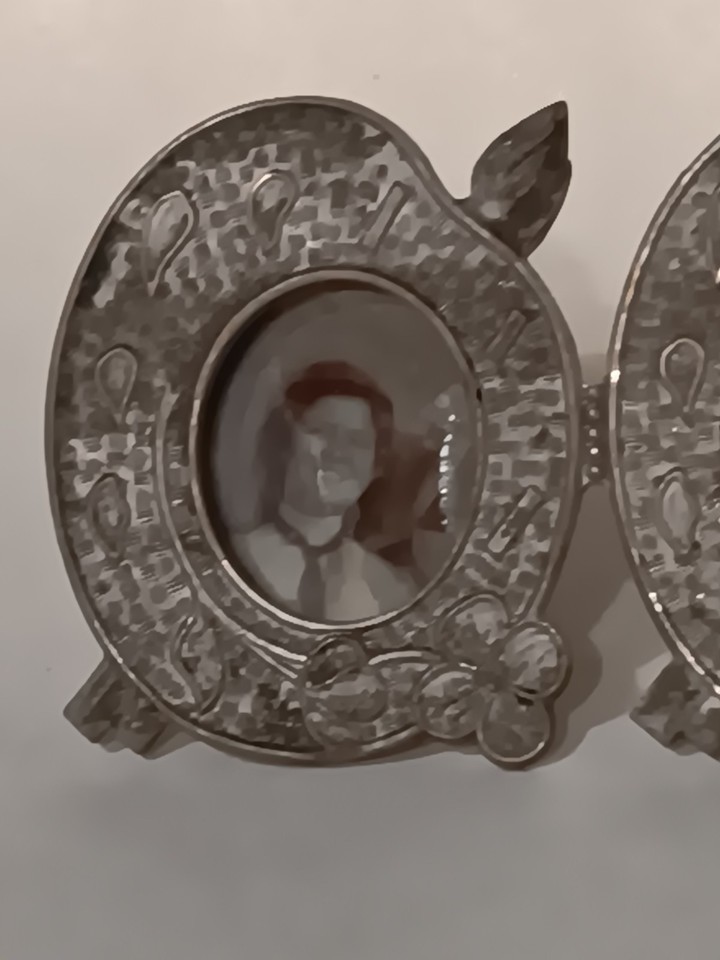 Vintage Miniature Silver Double Picture Frame Artist Palette & Brush ...