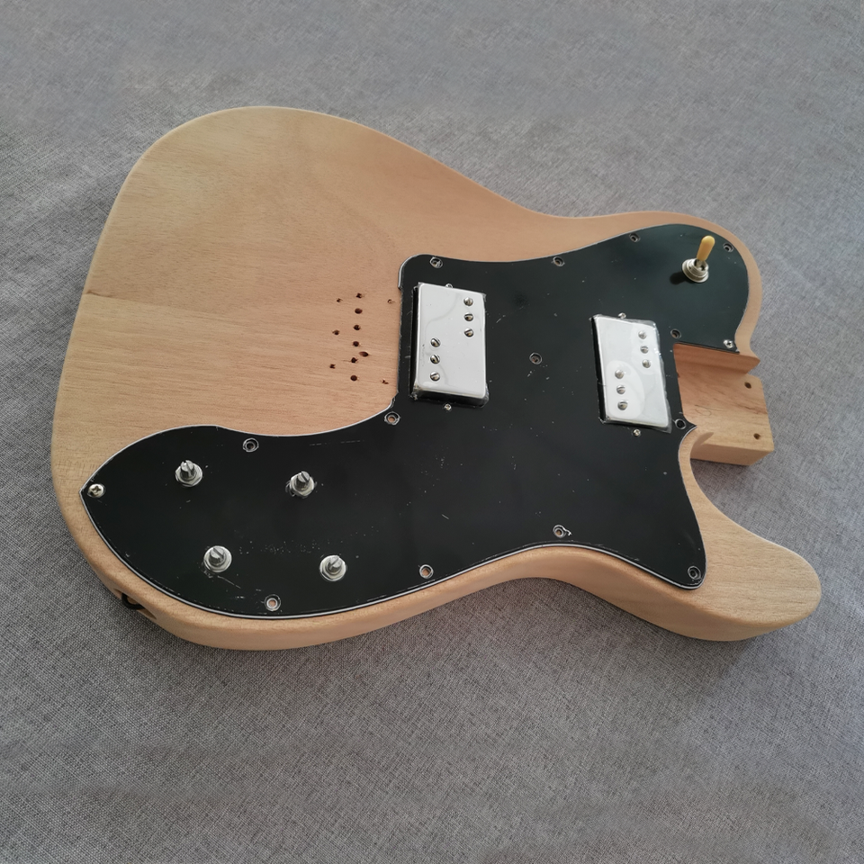 diy electric tele guitar kit deluxe hh pickup 2pc mahogany body 1pc ...