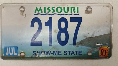 2001 MISSOURI Show-Me State License Plate 2187 | eBay