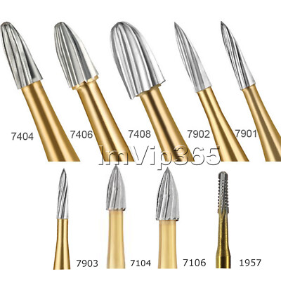 Dental Trimming&Finishing Gold Burs Carbide Burr 7901/7104/7404/7406 ...