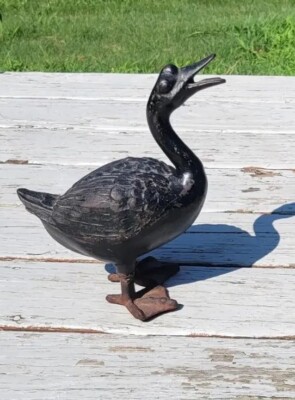 Meiji Japanese Cast Iron Goose Garden Statue | eBay