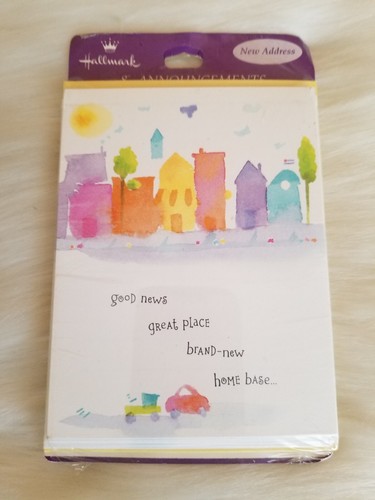 VINTAGE HALLMARK NEW ADDRESS 8 ANNOUNCEMENT CARDS GOOD NEWS GREAT PLACE ...