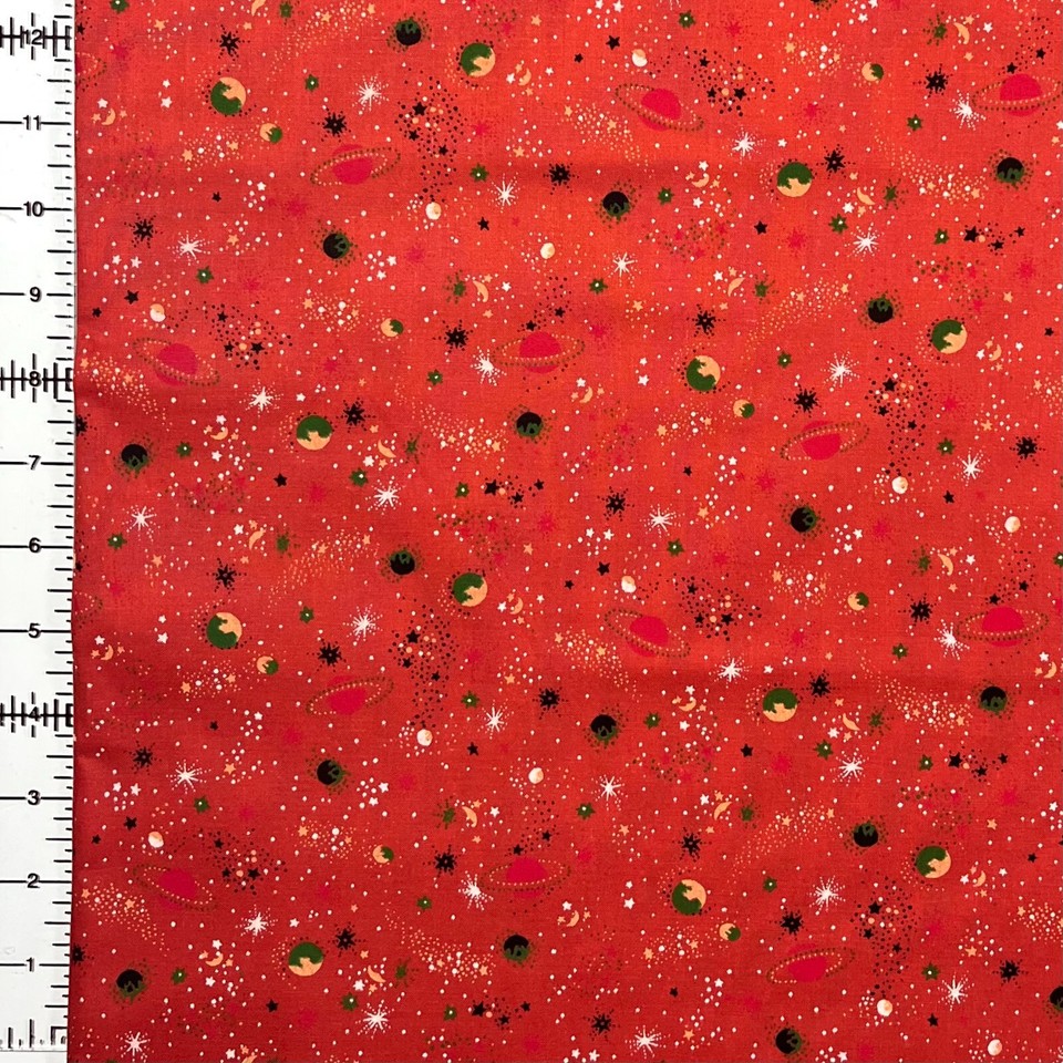 Celestial Fabric Outer Space Stars and Planets Fabric BY THE 1/2 YARD ...
