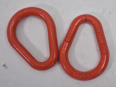Lot of 2 Pear Link For Wire Rope 3/8" 1600 lbs WLL Red Finish | eBay