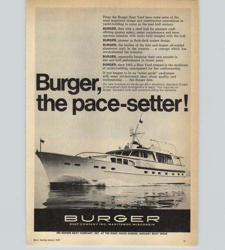 1970 PAPER AD Burger Yacht Motor Boat 66' Little Bahama Bank Harbor | eBay