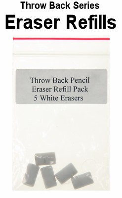 Throw Back Pencil Series Eraser Refill Pack / Five White Replacement ...