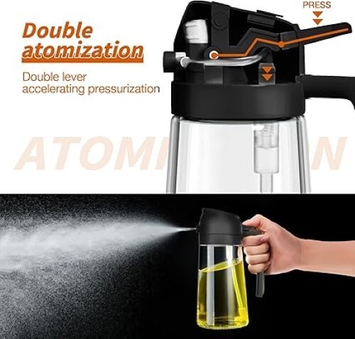 Olive Oil Sprayer for Cooking BBQ Mister Pump Kitchen Glass Bottle ...