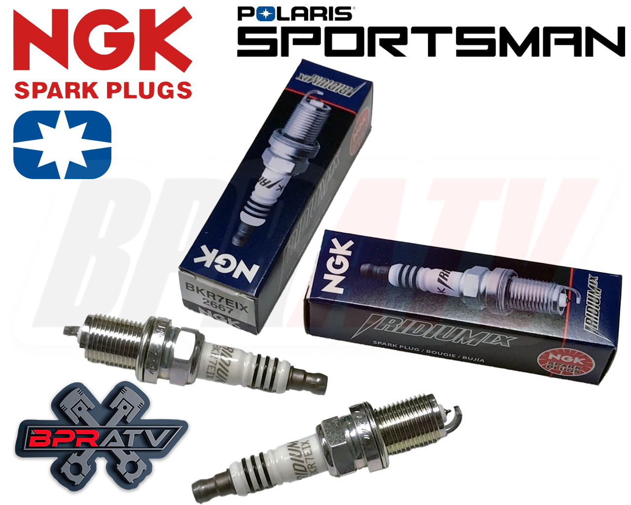 NGK Laser Iridium Spark Plugs BKR7EIX Polaris Sportsman 700 800 RZR ...