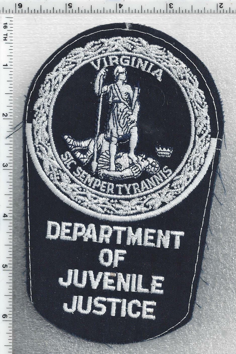 Dept of Juvenile Justice (Virginia) 1st Issue Uniform Take-Off Shoulder ...