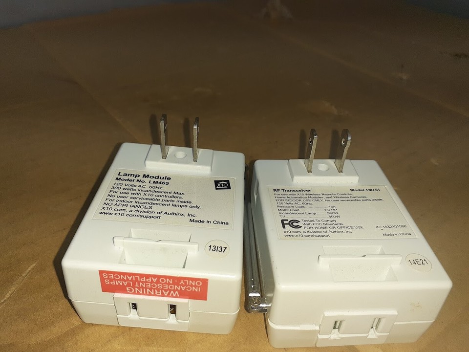 X10 TM751 Wireless Plug in Transceiver and Lamp Modules LM465 Combo ...