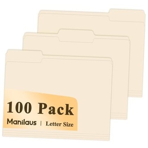Folders 8.5 x 11 | 1/3 Cut File File Folders Letter Size,100 Per Box ...