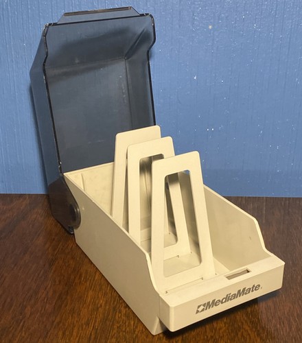 VINTAGE 90s MediaMate 3.5" Floppy Disk Flip Plastic Storage Box Case w ...