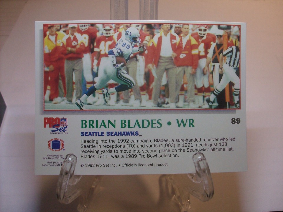 1992 Pro Set Power Football #89 - Brian Blades - Seattle Seahawks (2755) | eBay