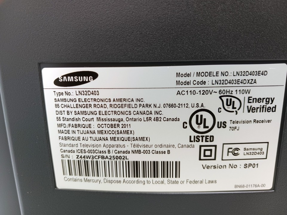 Samsung LCD TV 32" Flat Screen LN32D403 Television HDMI PC Monitor with ...