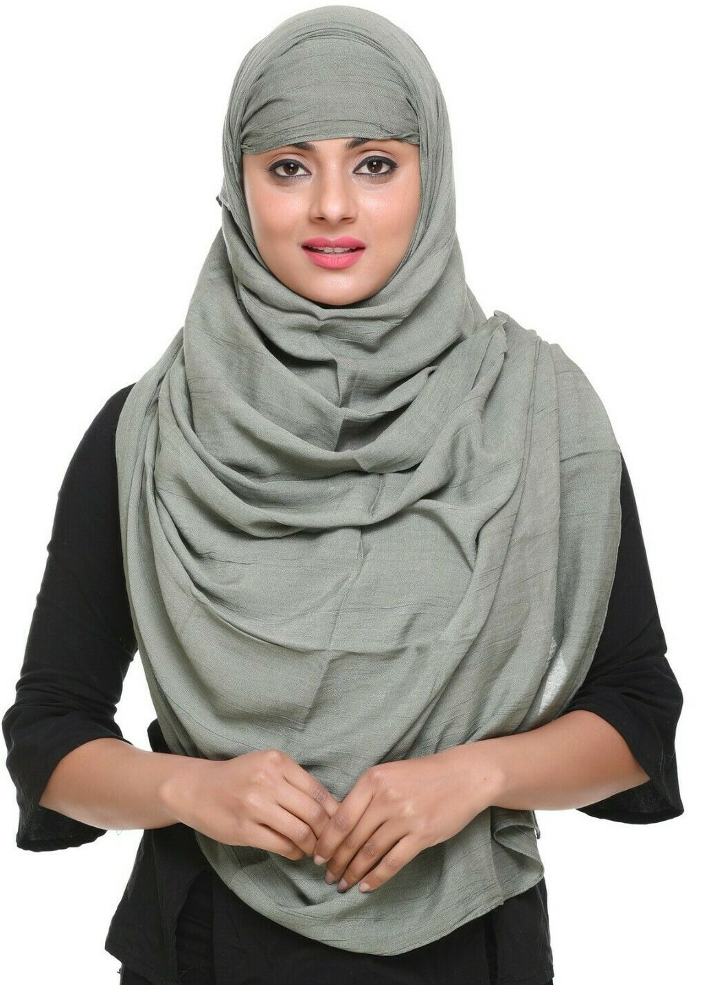 HIGH QUALITY 100% RAYON CRUMPLED HABIBA SOLID HIJAB SCARF SHAWL ...