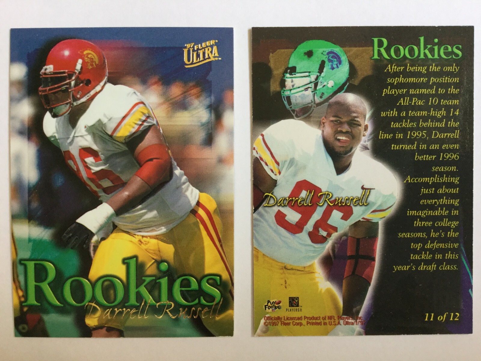 1997 Fleer Ultra NFL ROOKIES Edition EMBOSSED - Darrell Russell #11 of ...