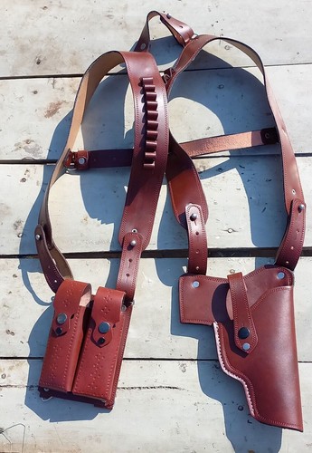 Exquisite quality universal leather holster for 9mm,45 cal & related ...