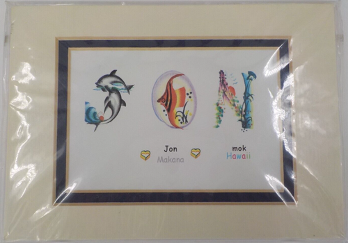 "JON MAKANA" LETTER ART PRINT ARTIST MATTHEW MOK LONG FENG ZHI 5X7 NVY ...