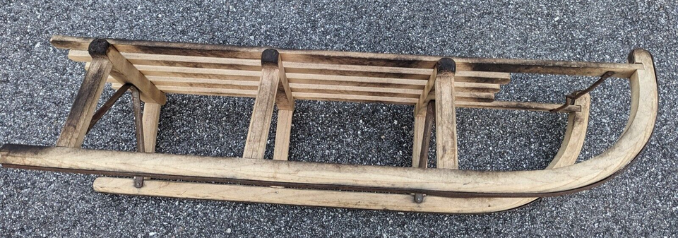 Vintage Erb Rodel Davos Wood Sled Iron Runners 42 X 13 X 10 In | eBay