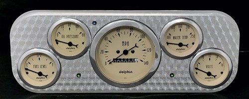 1937 1938 Chevy Car 5 Gauge Dash Panel Set Engine Turned Tan | eBay