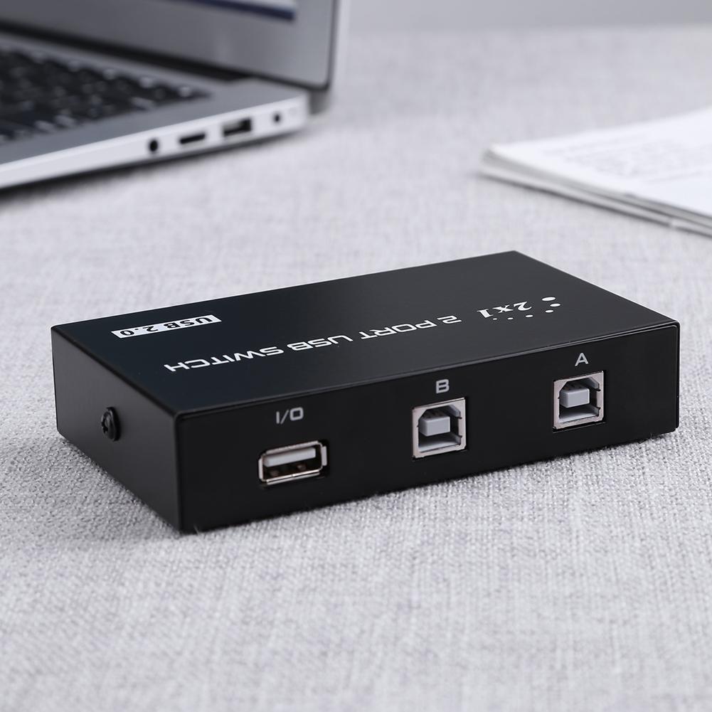 1A 2B 2 Ports USB 2.0 Sharing Switch Box for 2 Computers to Share 1 ...