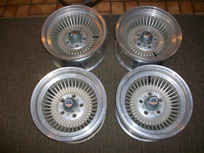 4-14X7 US INDY TURBINE MAG WHEELS & CENTER CAPS 5x4.5 lugs Ford, Mopar ...