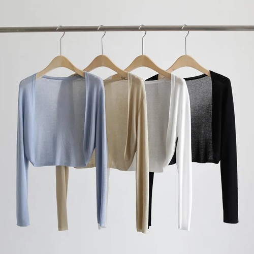 Sun Protection Knit Cardigan Women's Thin Coat Ice Silk Outerwear Cover ...