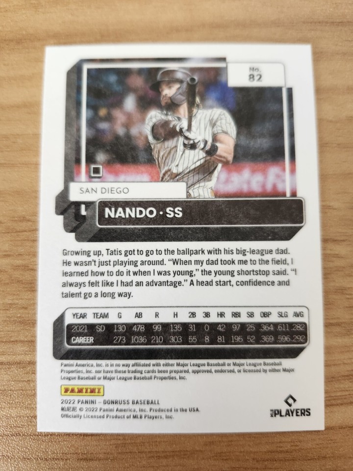 Fernando Tatis Jr ‘Nando’ 2022 Donruss Independence Day #82 San Diego ...