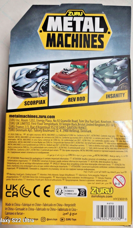Zuru Metal Machines Die Cast Custom Cars 1:64 3 Pack Scorpiax, Rev Rod ...
