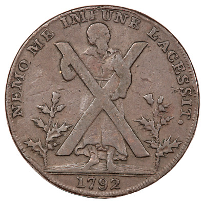 1792 EDINBURGH HALFPENNY TOKEN: NEMO ME IMPUNE LACESSIT (#3369) | eBay