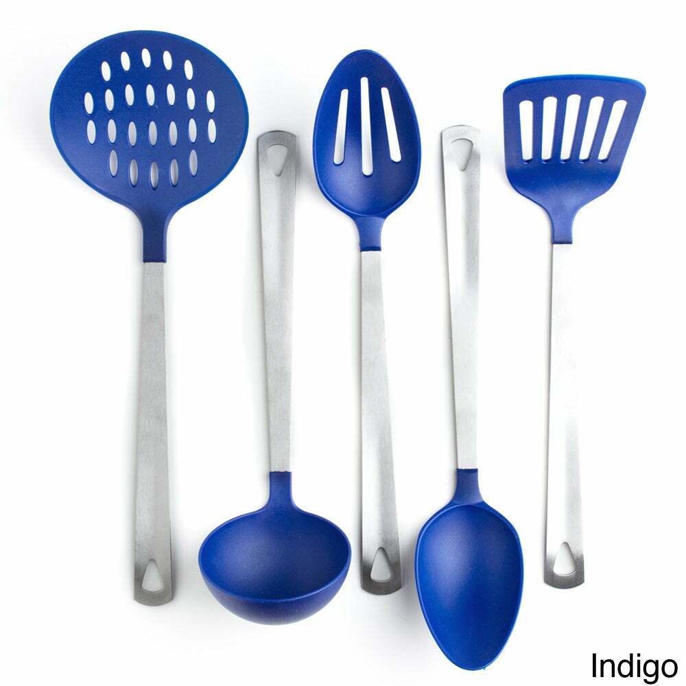 5-Piece Kitchen Utensil Set Stainless Steel Nylon Tools | eBay