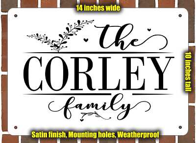 Corley Family Decorative Metal Door or Wall Plaque (Style 2) | eBay