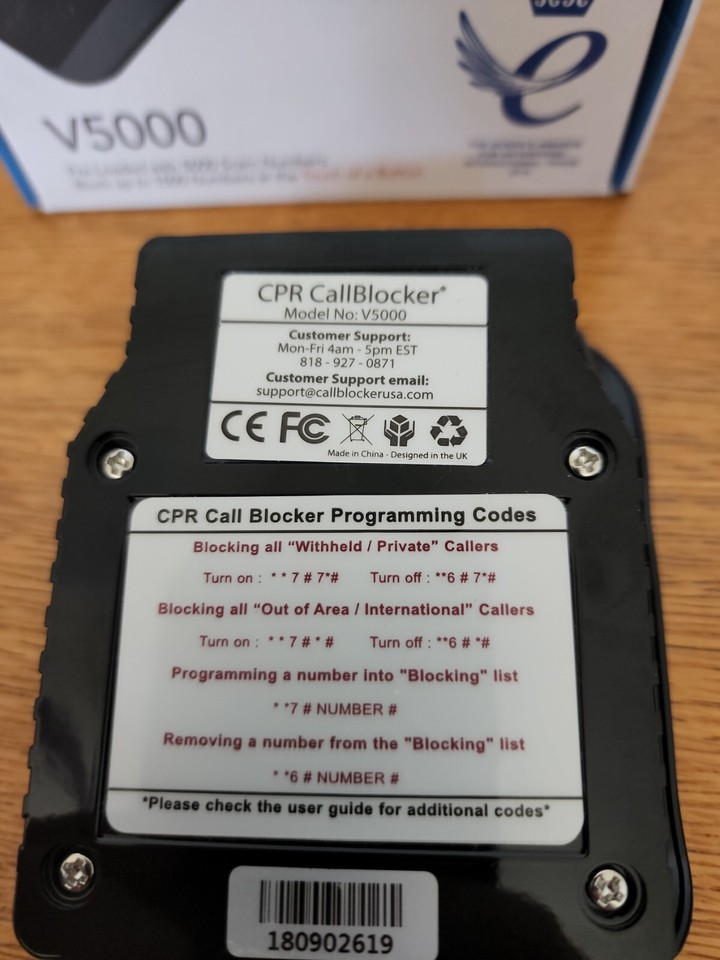 CPR V5000 Call Blocker for Landline Phones - Block Robocalls, Stop Spam ...