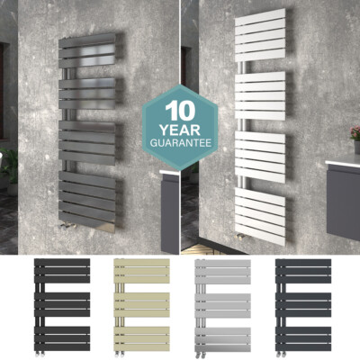 Flat Panel Heated Ladder Towel Rail Bathroom Designer Radiator Rads ...