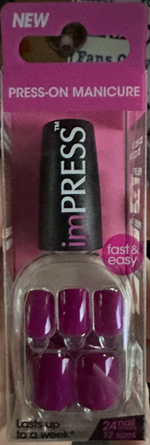Impress Gel Manicure Press on Nails Bright Purple | eBay
