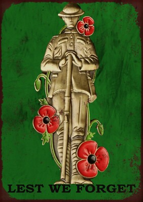 Lest we forget soldier metal wall sign | eBay UK