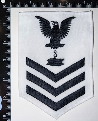 USN US Navy Steelworker Petty Officer 1st Class White Rate DRESS Patch ...
