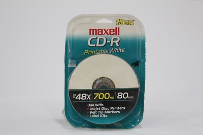Maxwell CD-R - 48x, 700 MB, 80 min 15/Pack - Recordable/printable white ...