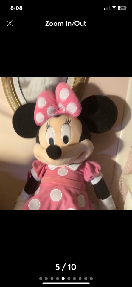Disney 36" Minnie Mouse Jumbo Stuffed Animal Plush Toy Pink Polka Dot ...