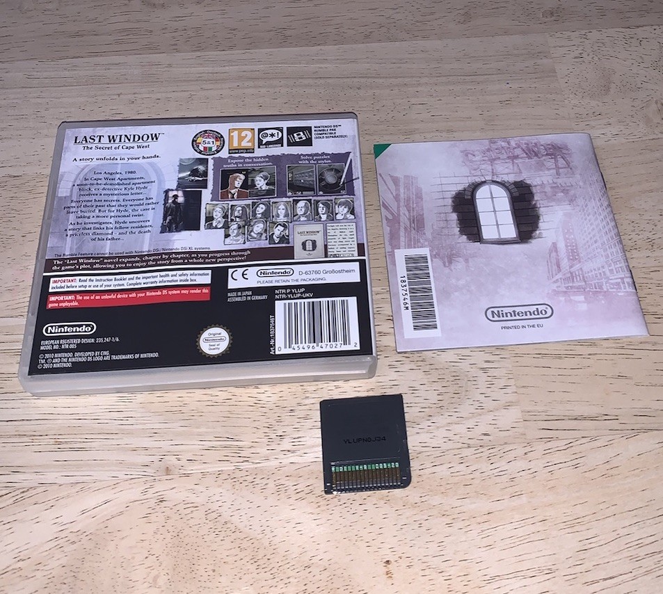 Last Window The Secret Of Cape West Boxed And Complete Nintendo DS Game ...