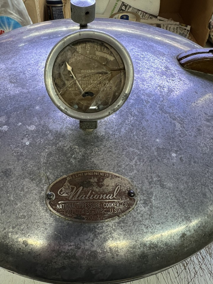 Vintage National Pressure Cooker Co. No. 7 Lot Of 2 Aluminum Canner USA ...