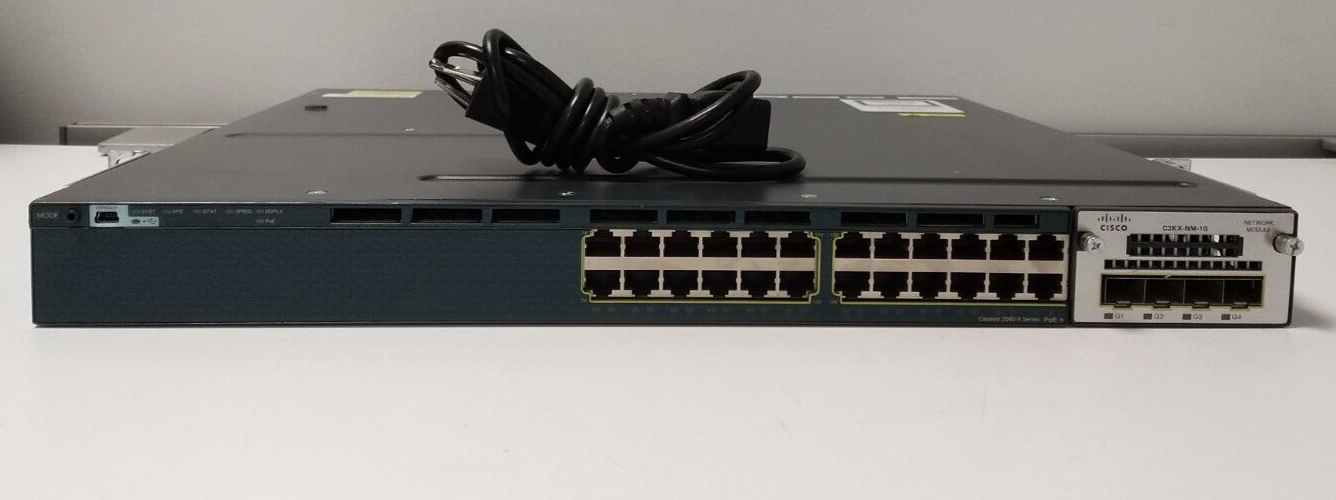 Anatel Cisco TNY-WS3750X-3560X 24-Port Gigabit Network Switch C3KX-NM ...