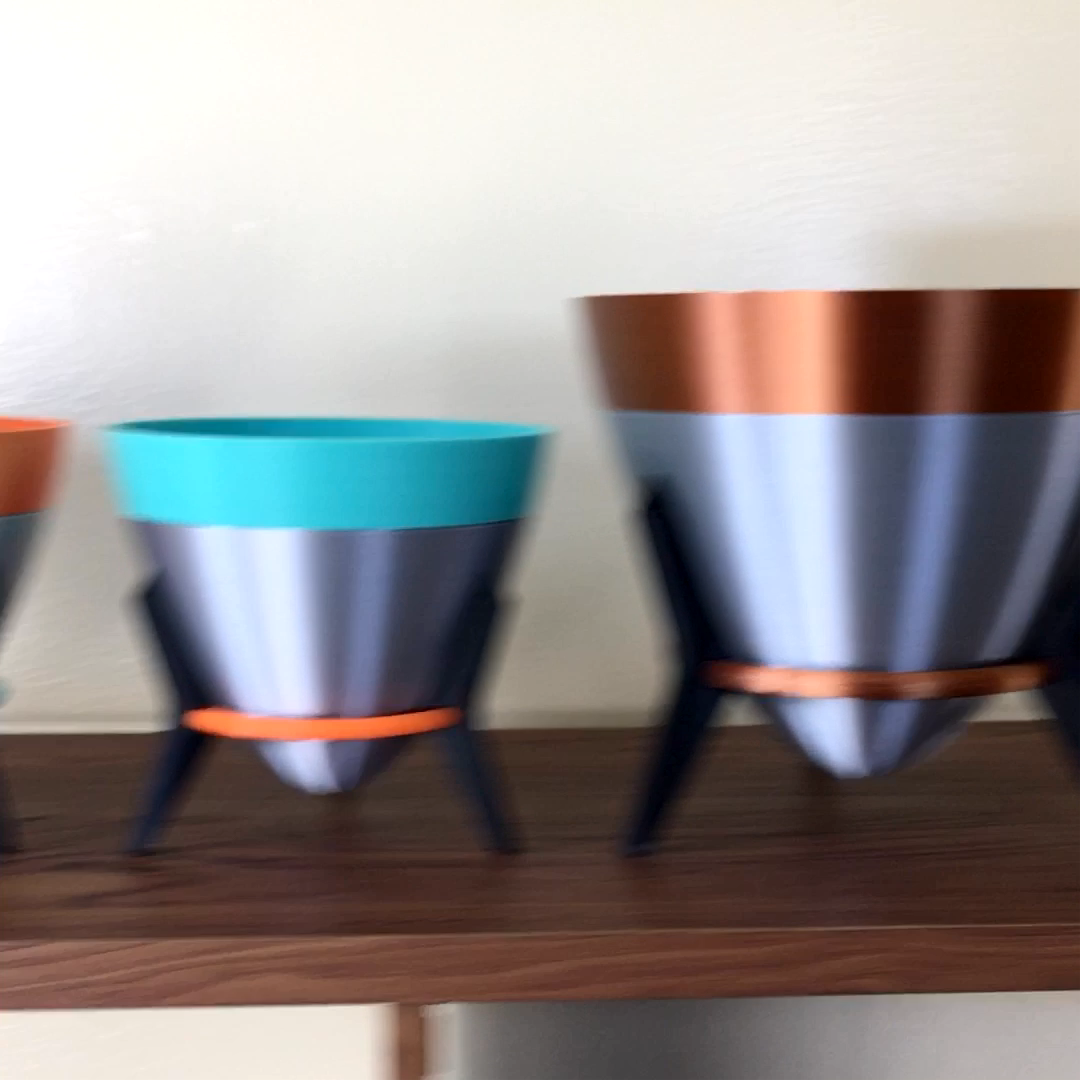 Bullet Pot Planter Atomic Age MidCentury Modern Decor Rocket Office ...