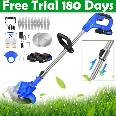 Electric Grass Trimmer Garden Lawn Heavy Duty Weed Strimmer Cordless ...