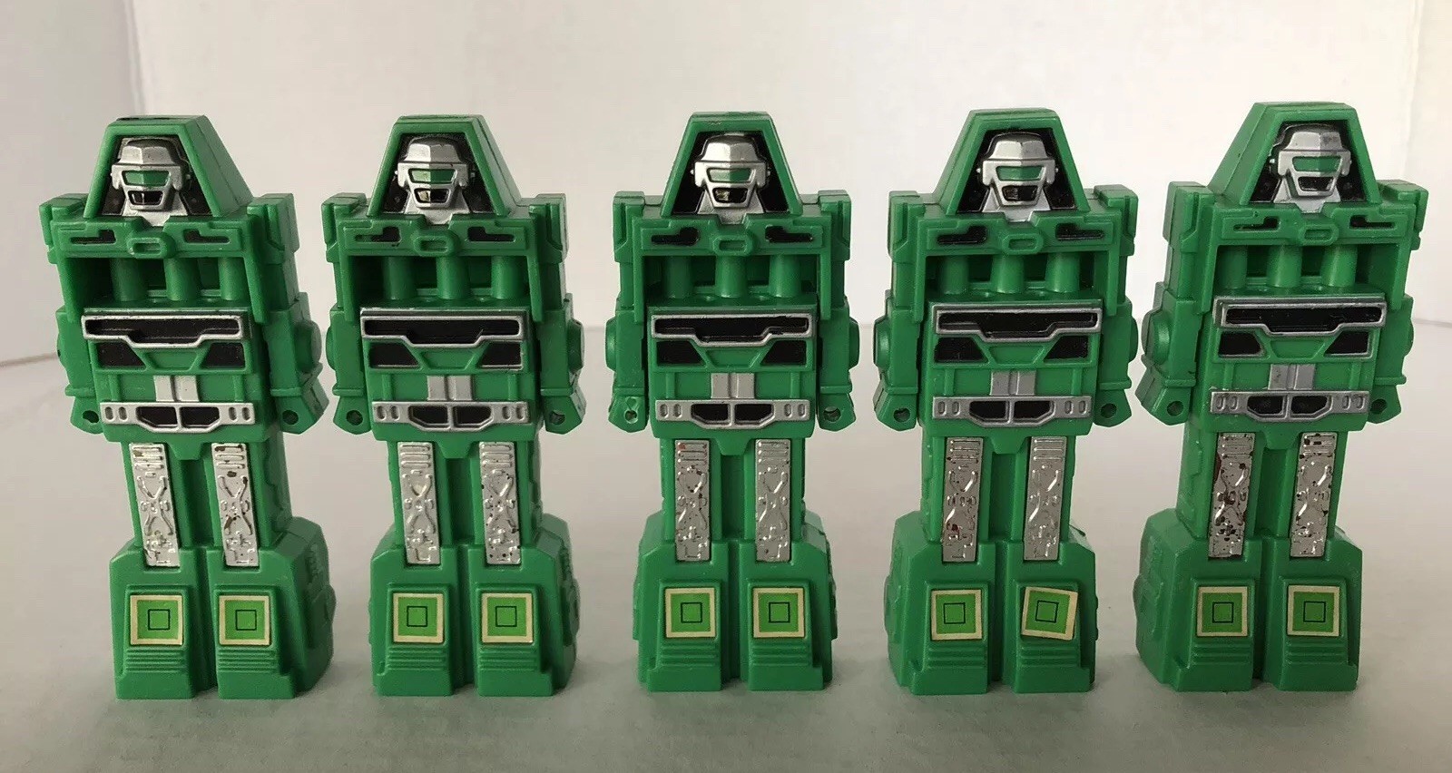 Lot (5) Vintage Patent # 4,246,717 Green Go-Bot Tootsie Toy Robot ...