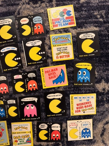 1980 Vintage PAC-MAN Fleer Sticker Cards Lot Of 30 - Some Duplicates | eBay