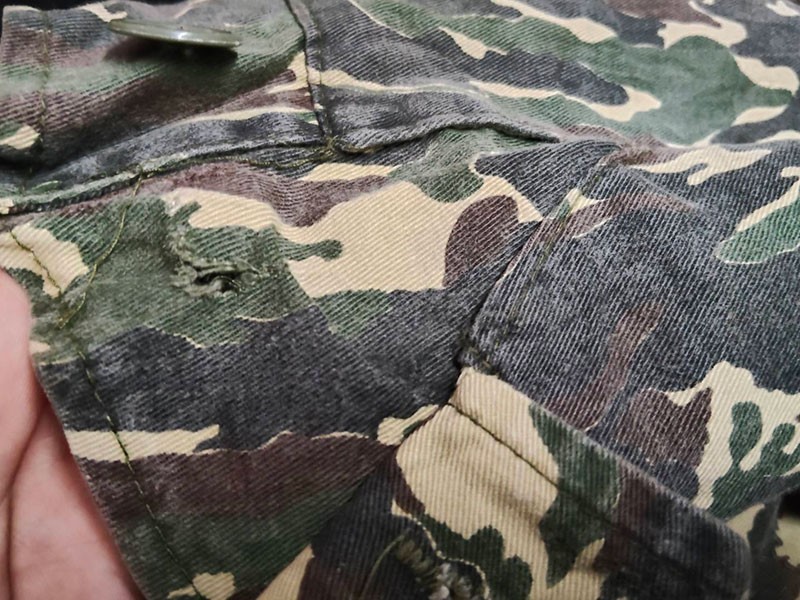 Vintage Unknown Military Vertical Lizard Pattern Camouflage Field ...