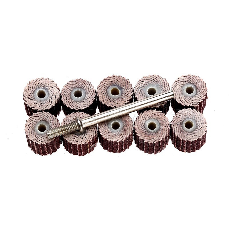 10x 240Grit Flap Sanding Wheel Head Grinding Disc & 1x Mandrel For ...