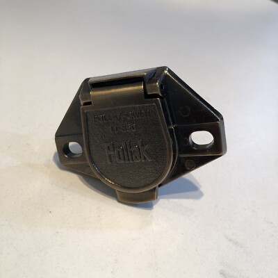 Pollak 11-850 Single-Pole Round Pin Trailer Wiring Socket - Vehicle End ...